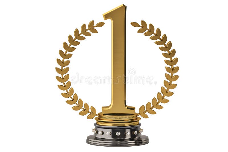 The First Place Trophy Isolated on White Background. 3D Illustration ...