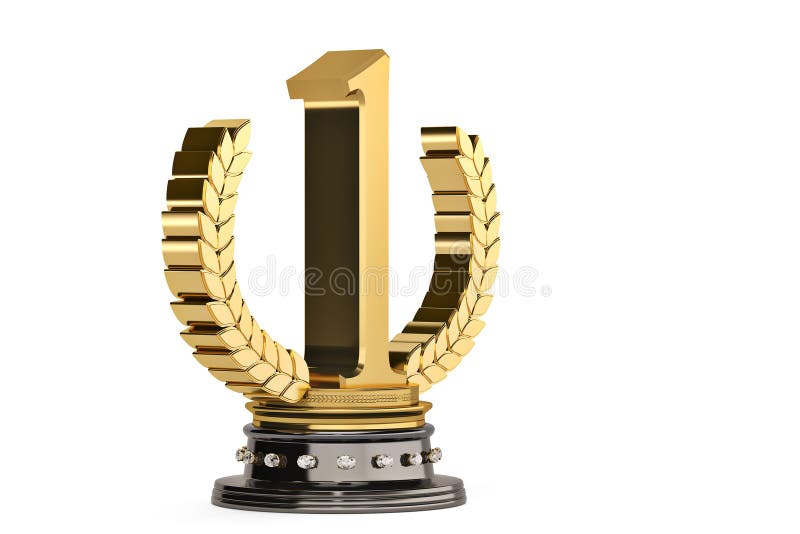 The First Place Trophy Isolated on White Background. 3D Illustration ...