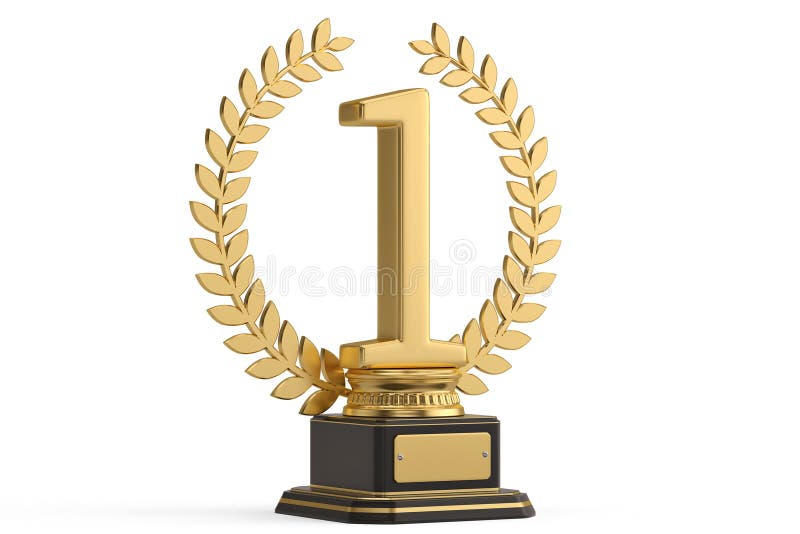 The First Place Trophy Isolated on White Background. 3D Illustration ...
