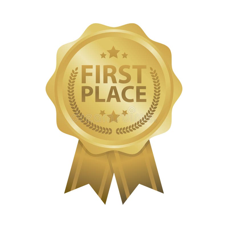First Place Win Gold Badges Vector Illustration Stock Vector ...
