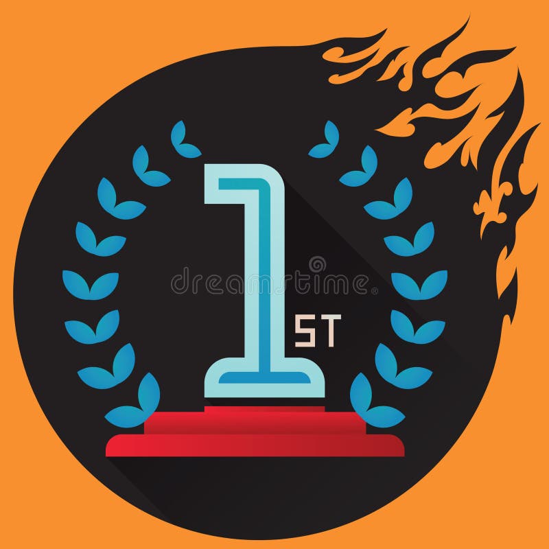 First Position Gold Label Icon Stock Vector - Illustration of glory ...
