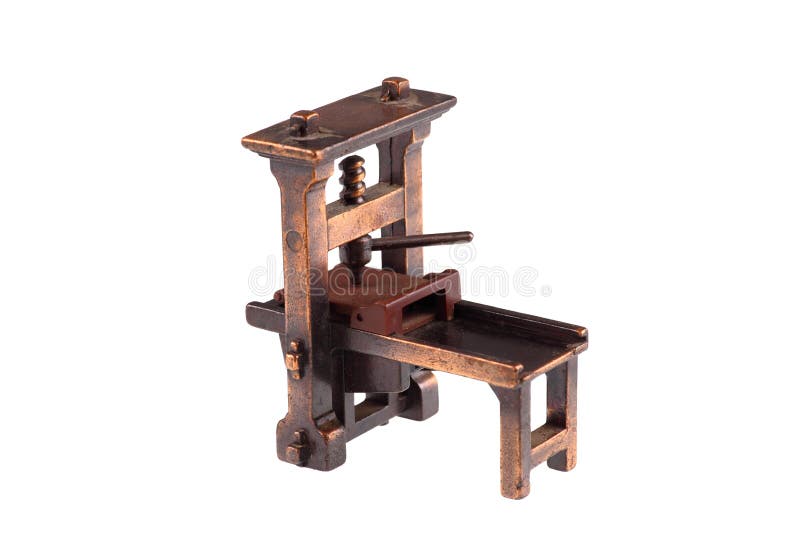 The First Printing Press of Gutenberg Stock Image - Image of letters ...