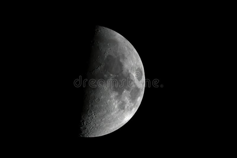The First Quarter Moon As it Appeared on October 10, 2024 Stock Image ...