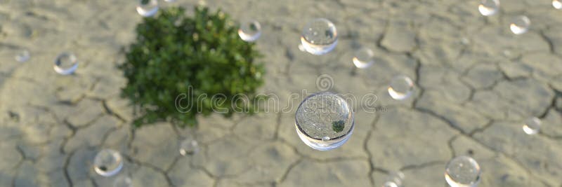 First Rainfall after a Drought 3d Render Stock Illustration ...