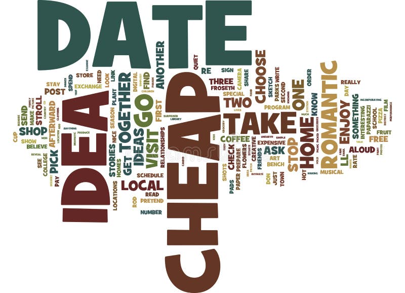 First Rate Cheap Date Ideas Text Background Word Cloud Concept Stock ...