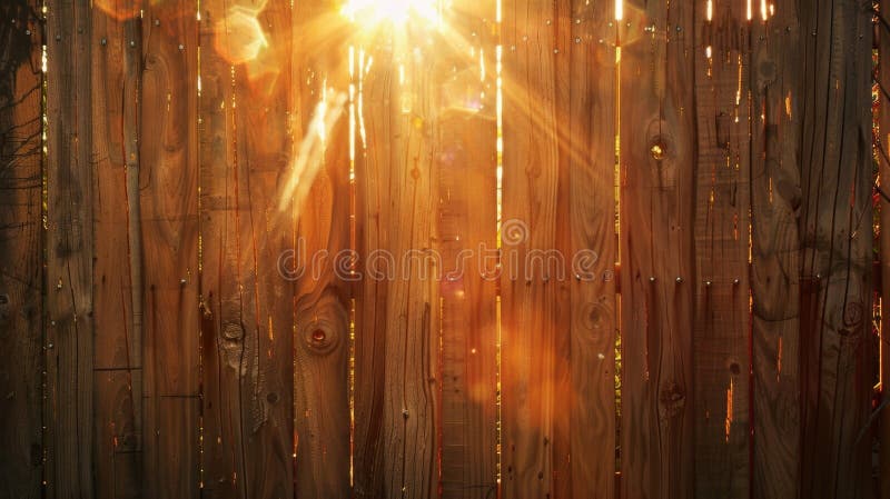 The First Rays of Sunlight Peeking through the Gaps between Planks in a ...