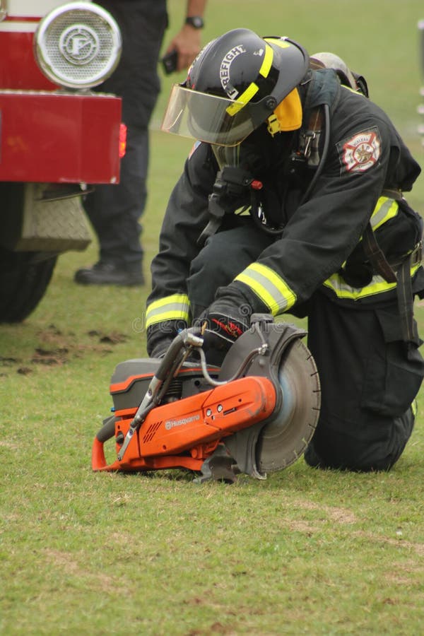 A firefighter on duty editorial stock image. Image of working - 102094864