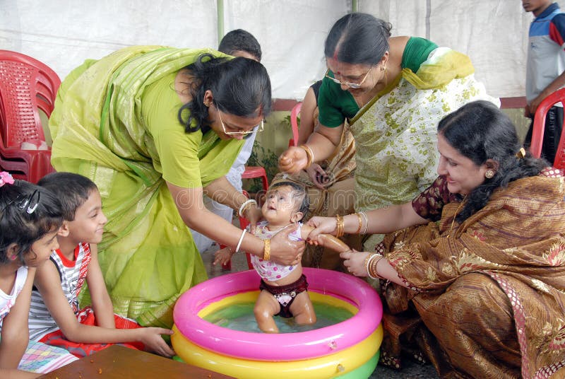 First Rice-eating Ceremony In India Editorial Photography - Image of ...
