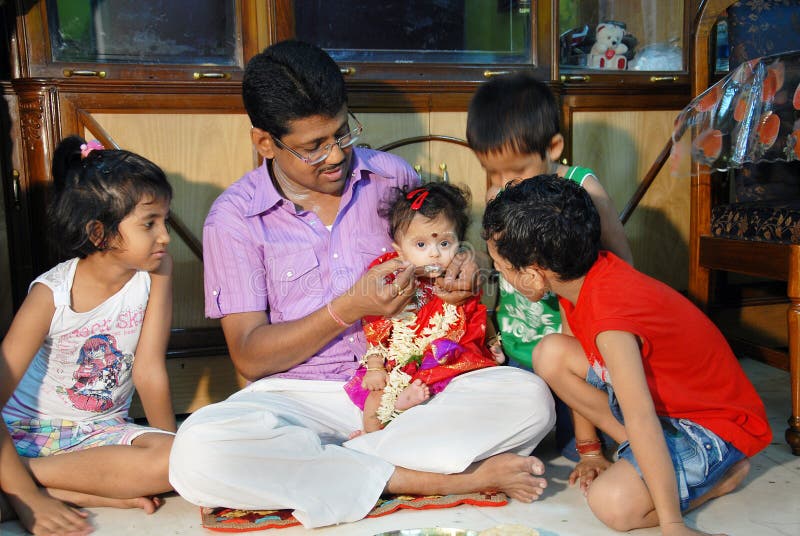 First Rice-eating Ceremony in India Editorial Stock Photo - Image of ...