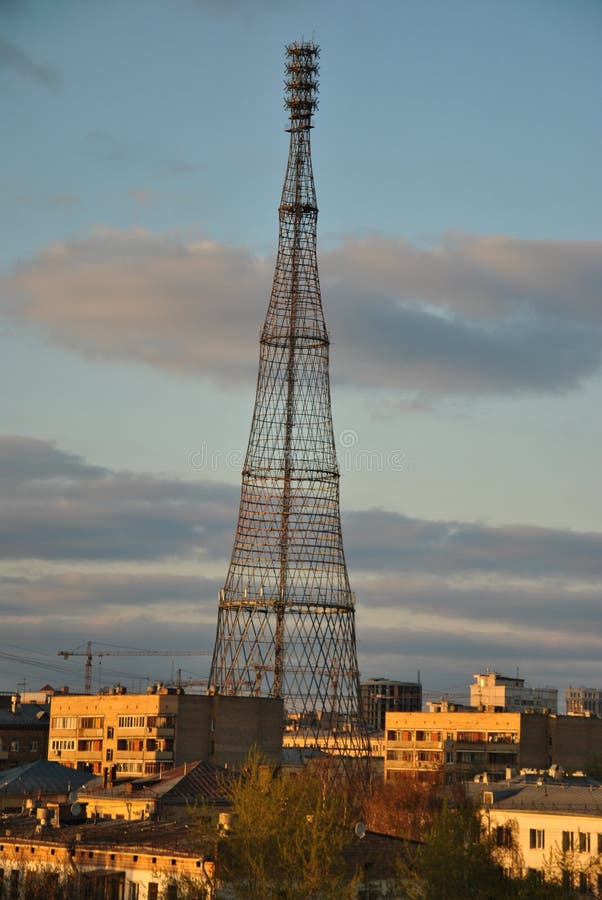 First Russian TV Tower in Moscow Stock Image - Image of radio ...