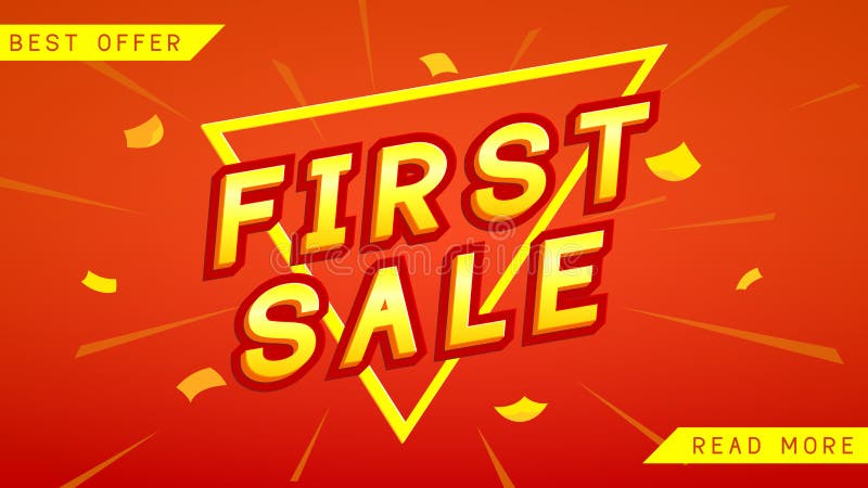 First sale web banner. stock vector. Illustration of confetti - 72239952