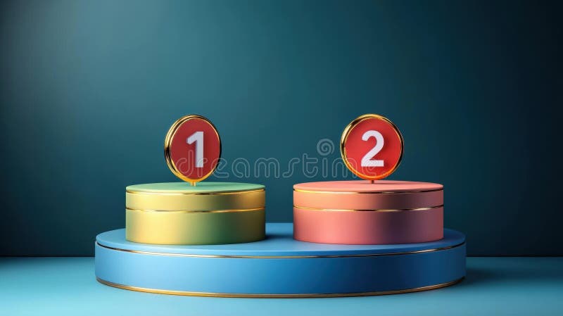 First and Second Place Podium, Celebrating Success and Achievement ...