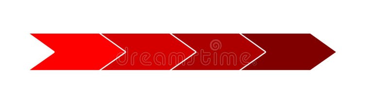First, Second, Third and Fourth Step Arrow Red Stock Illustration ...