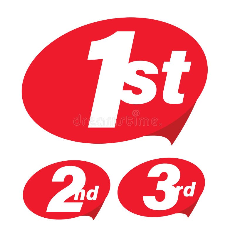 First Second Third Place Ribbon Stock Vector - Illustration of drawing ...