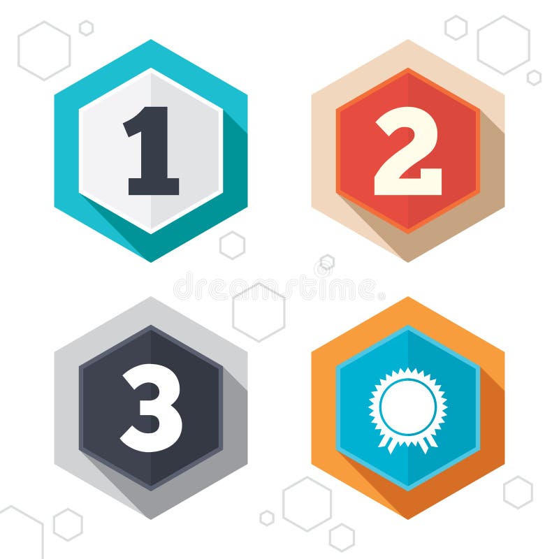 First, Second and Third Place Icons. Award Medal. Stock Vector ...