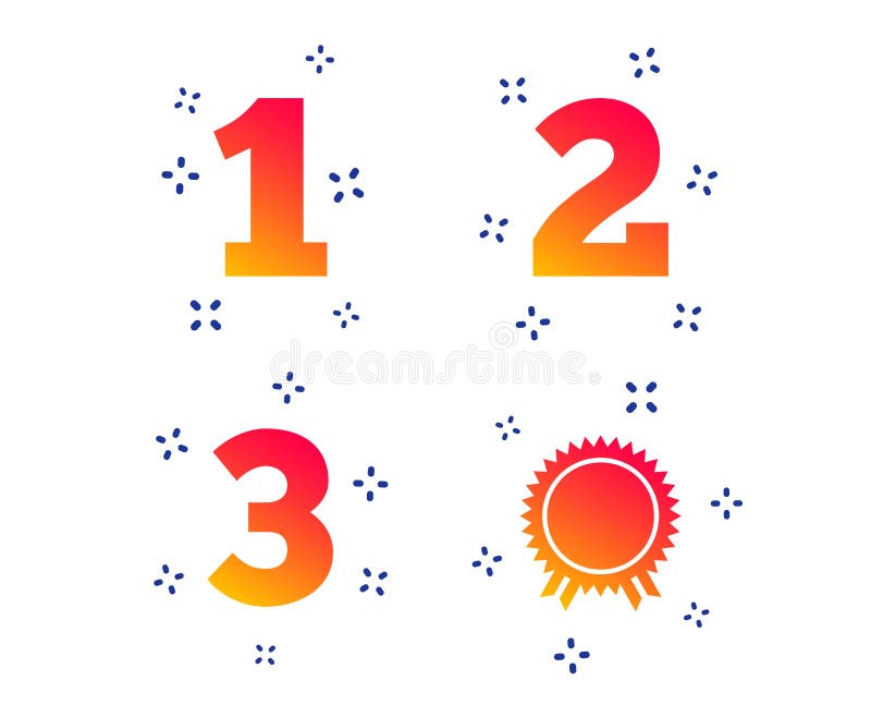 First, Second and Third Place Icons. Award Medal. Vector Stock Vector ...