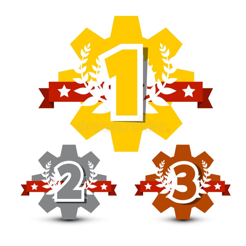 First, Second and Third Place Icons. Stock Vector - Illustration of ...