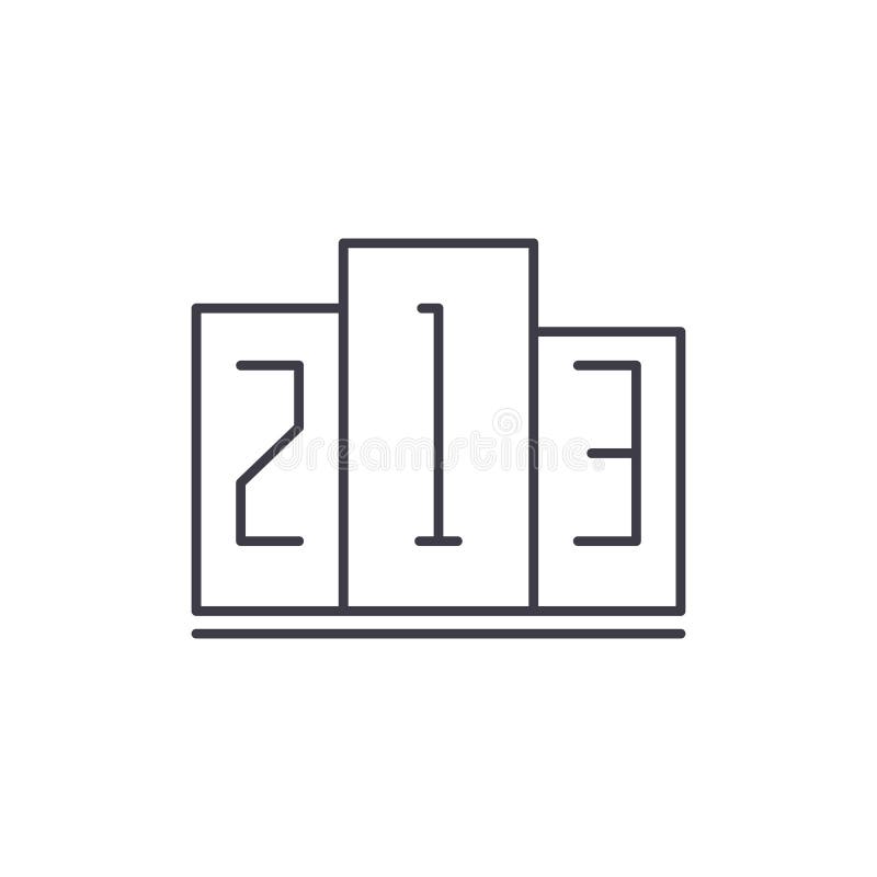 First, Second and Third Place Line Icon Concept. First, Second and ...