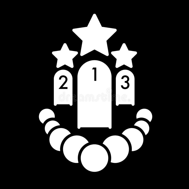 First, Second and Third Place Star Award Line Icon. Vector Illustration ...