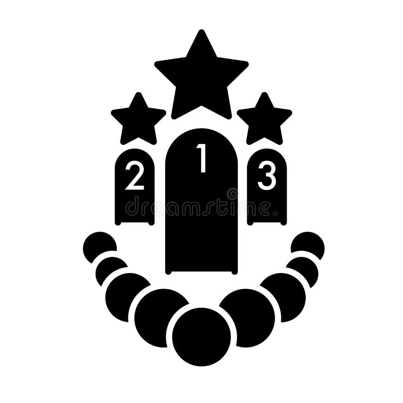 First, Second and Third Place Star Award Solid Icon. Vector ...
