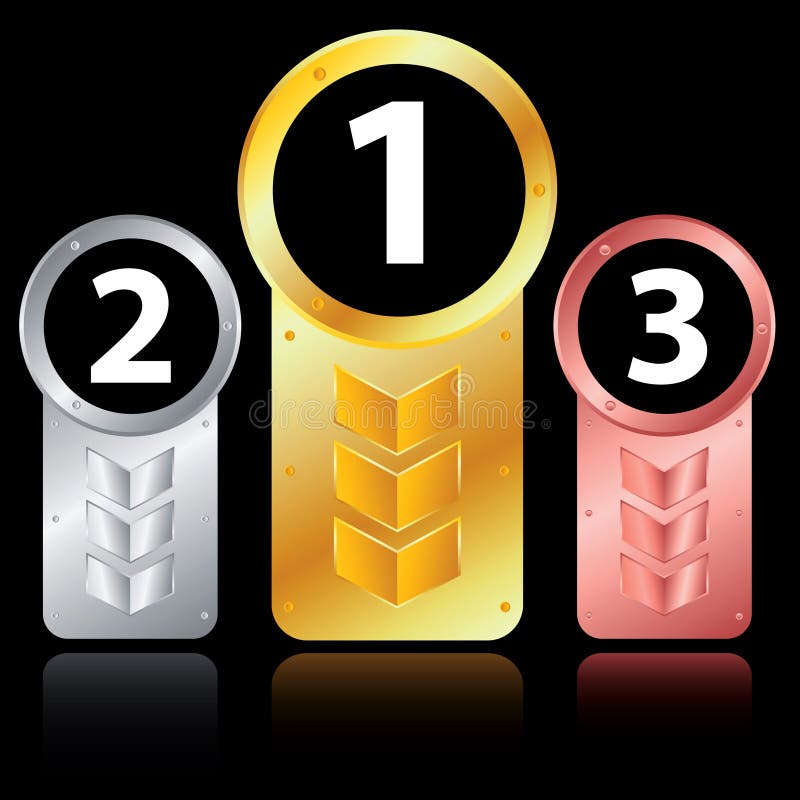 First Second Third Place Ribbon Stock Vector - Illustration of drawing ...