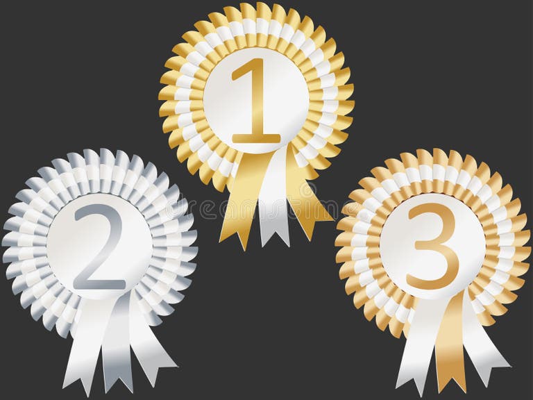 First Second Third Rosettes Stock Illustrations – 46 First Second Third ...