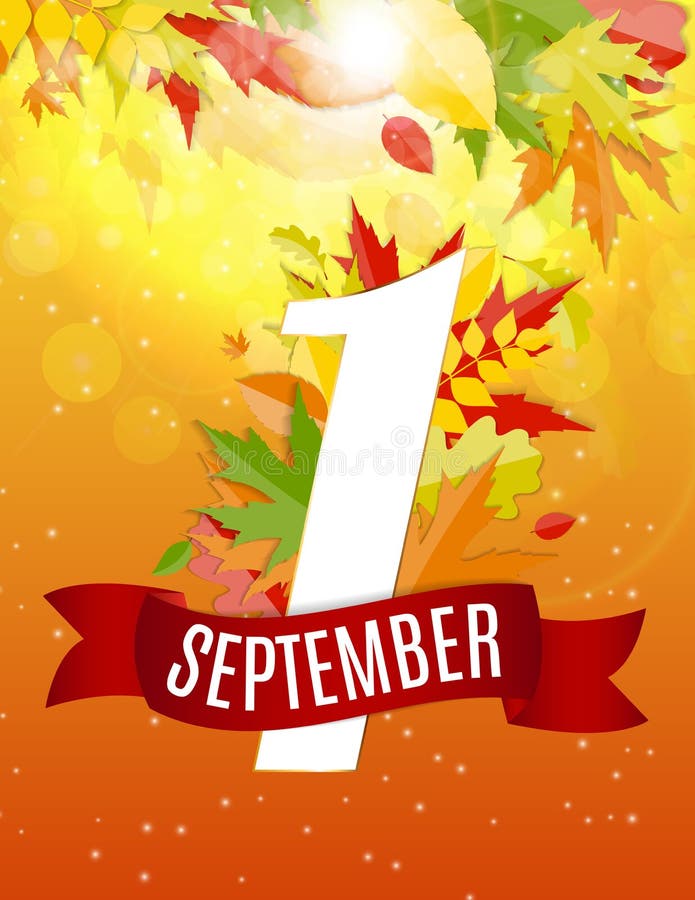 First 1 September Template Vector Illustration Stock Vector ...