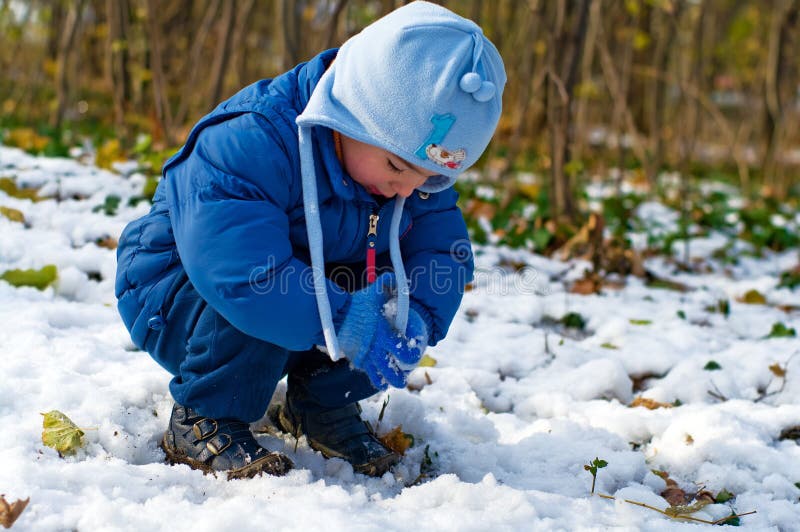 First Snow stock image. Image of childhood, snowflakes - 7257689
