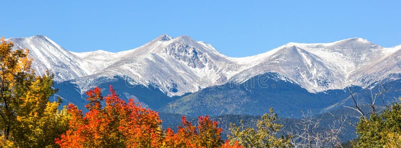 First Snow with Fall Colors Stock Photo - Image of blue, colors: 57191390