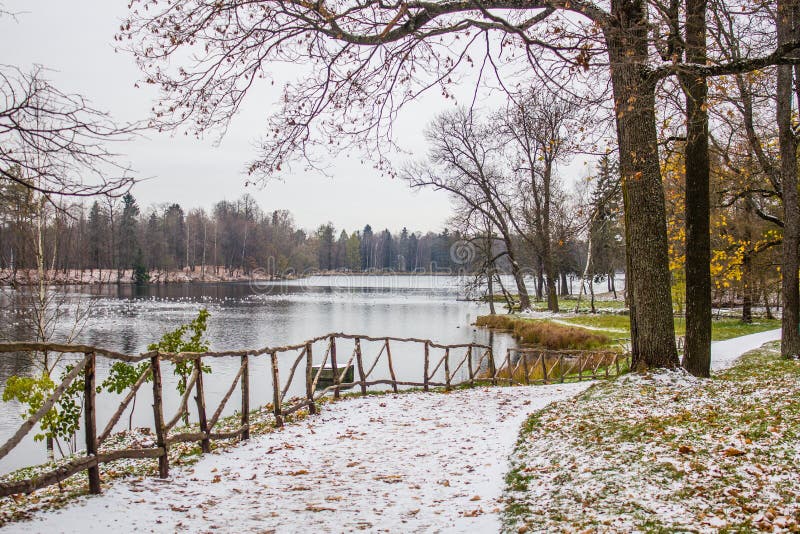 Snow in October in the Park Stock Photo - Image of snow, park: 103120914