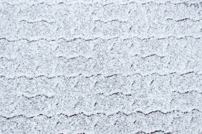 The First Snow Has Covered Paving Slabs, Flat Lay. Hoarfrost on ...