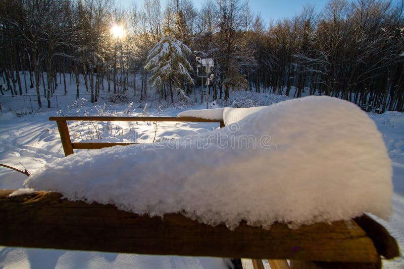 First Snow on the Mountains Early Winter Trapped by Winter Ice Stock ...