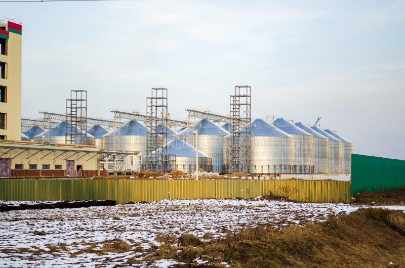 The First Snow at the Power Stock Image - Image of autumn, station ...