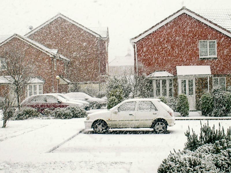 First Snowfall before Christmas Day Stock Photo - Image of world, view ...