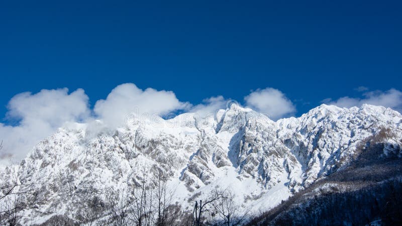 The First Snowfall in the High Mountains Stock Photo - Image of corvara ...