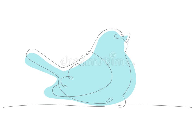 First Spring Bird Hand Draw Continues One Line. Vector Stock ...