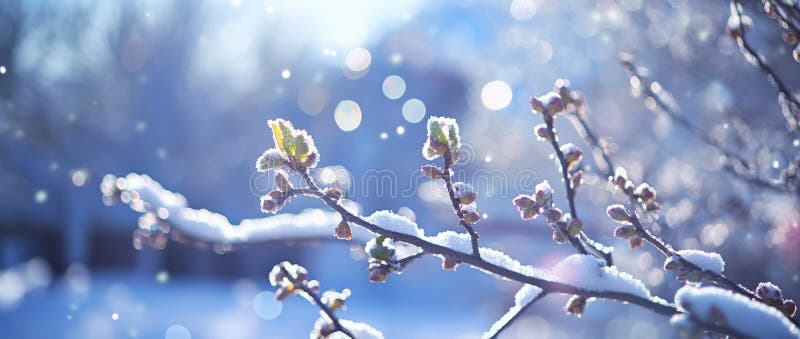 The First Spring S Slender Branches and Delicate Leaf Buds are ...