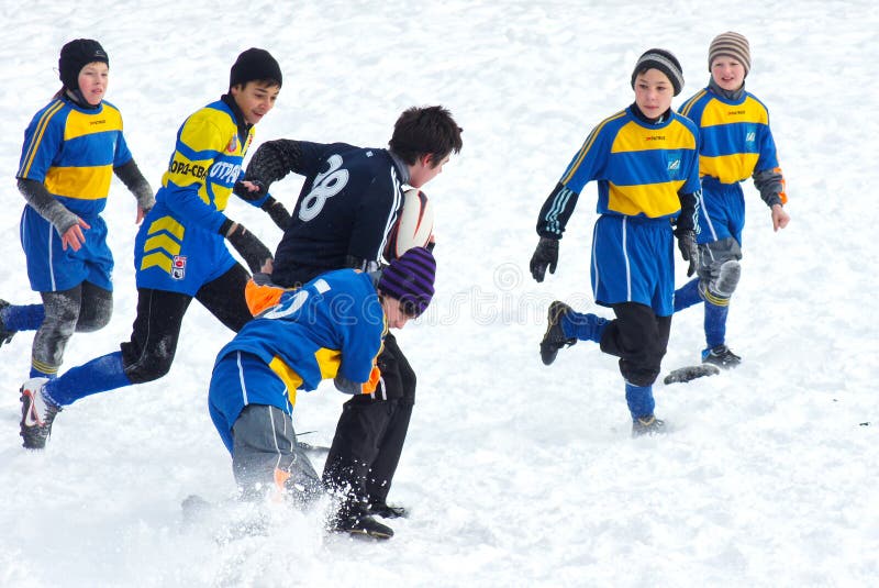 Kids Rugby Players editorial stock photo. Image of line - 48350643