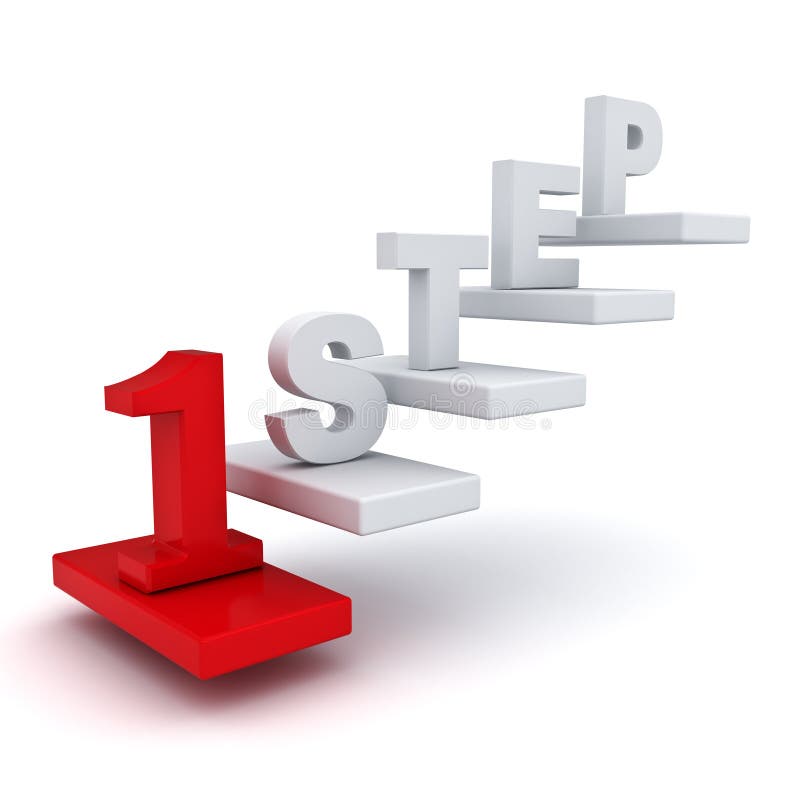 First Step Abstract Concept Over White Stock Illustration ...