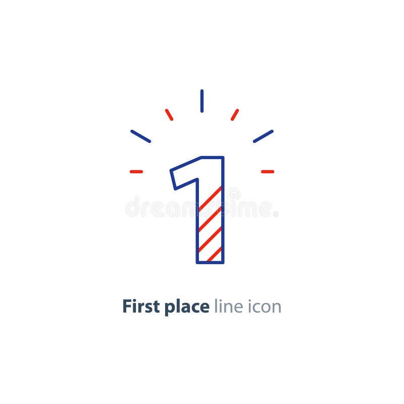 First Step Concept Illustration, Achievement Level Linear Icon Stock ...