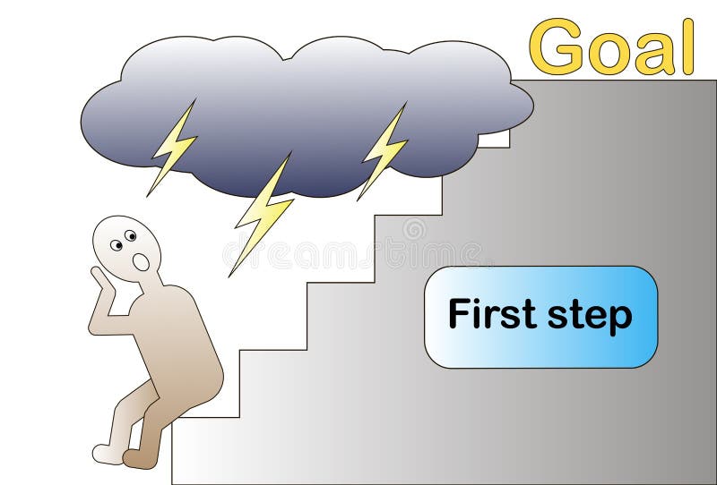 First Step Motivation Cartoon Picture Stock Vector - Illustration of ...