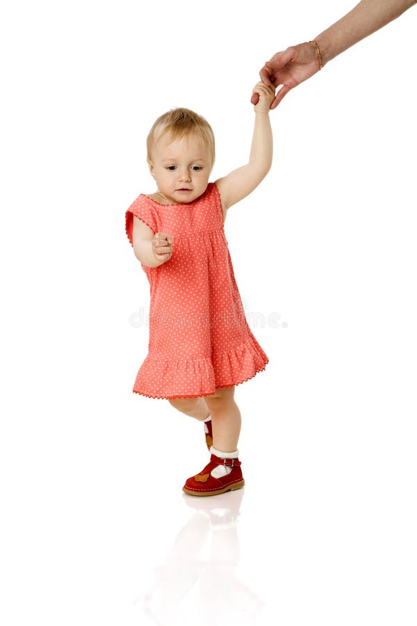 First steps stock photo. Image of looking, adorable, daughter - 18745418