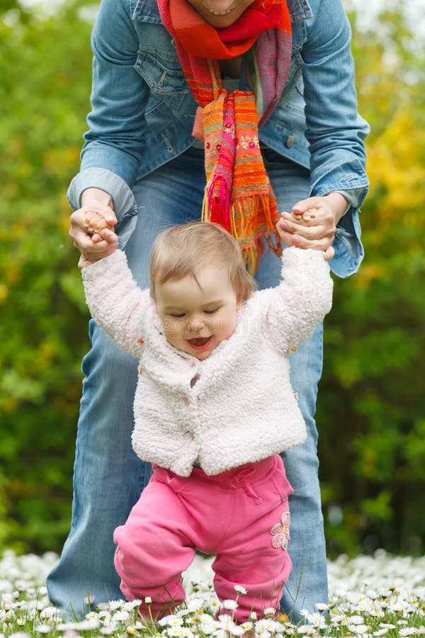 First steps stock photo. Image of walking, toddler, brown - 6813002
