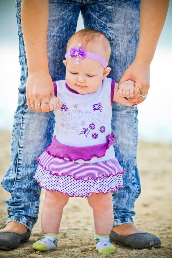First steps stock image. Image of daughter, looking, mother - 26866235