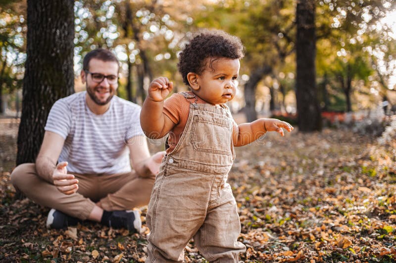 First Steps in Autumn Splendor Stock Photo - Image of growth, outdoor ...