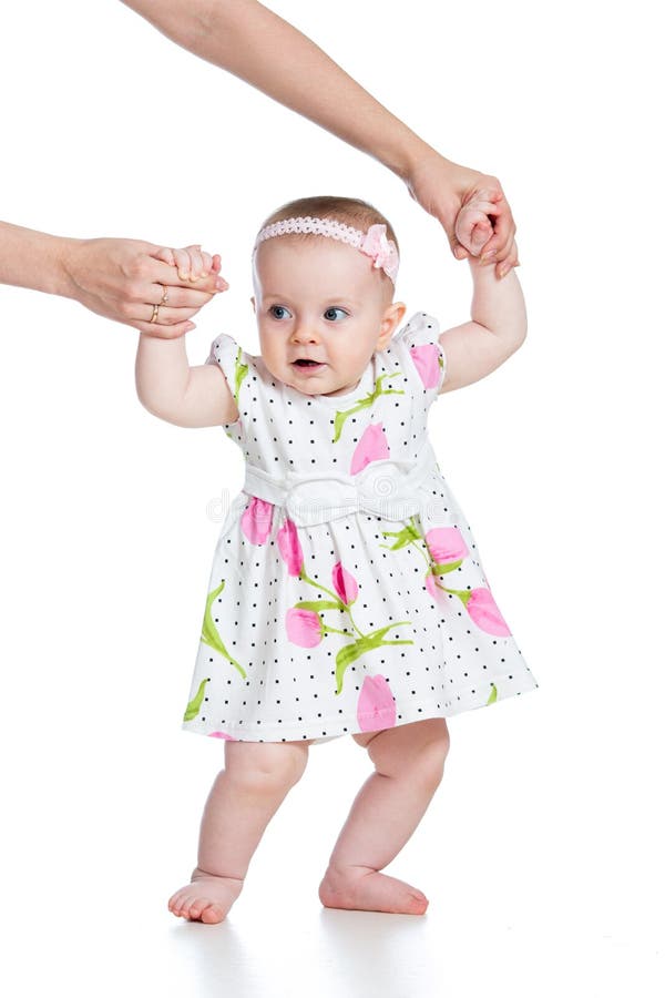 First steps of baby girl stock photo. Image of pretty - 29728312