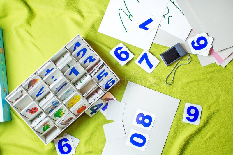 First steps in counting stock image. Image of home, kindergarten - 51485433