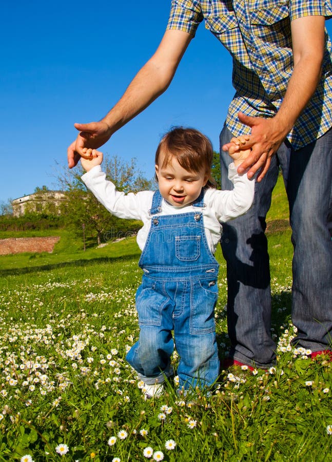 First steps stock image. Image of bonding, toddler, happy - 33289087