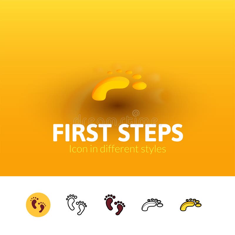 First Steps Icon Different Style Stock Illustrations – 3 First Steps ...