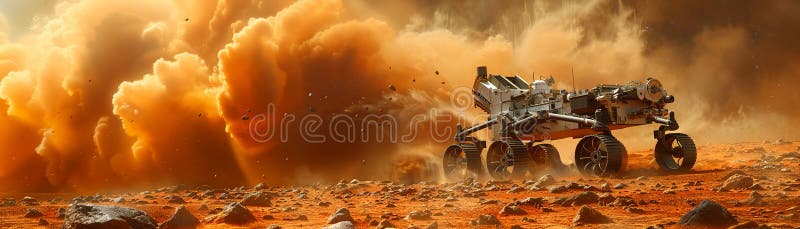 The First Steps of a Robot on Mars Stock Image - Image of atmosphere ...